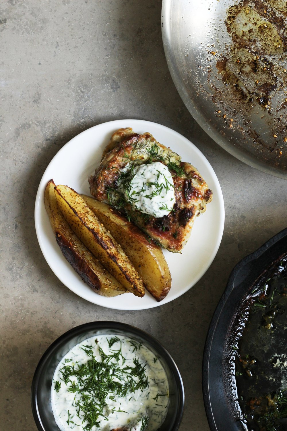 jajik chicken with za'atar potatoes - Cardamom and Tea