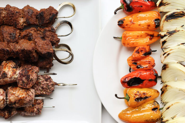 shish kebab over an open fire - Cardamom and Tea