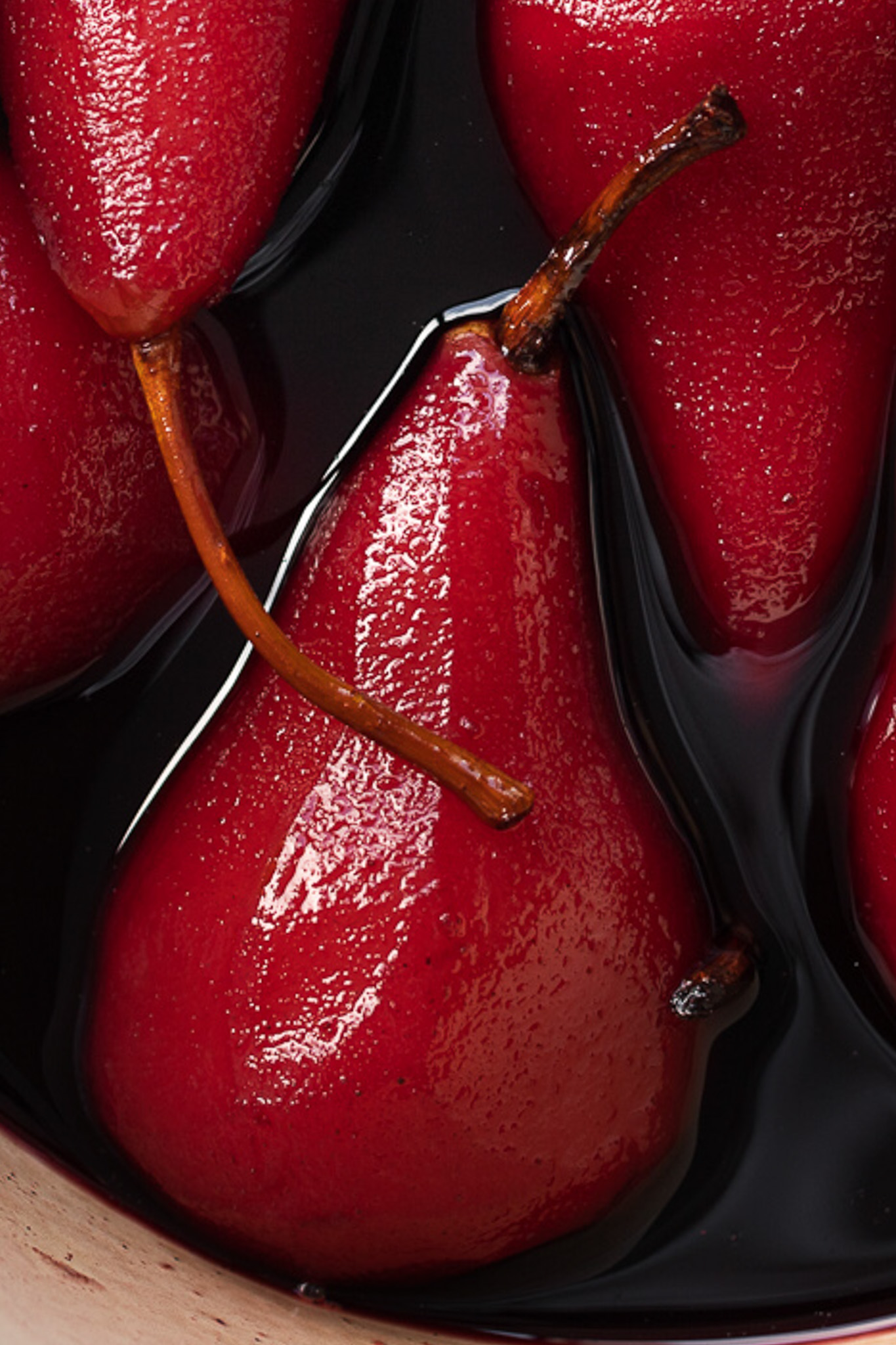 Chocolate Pear Cake with Poached Pears - Cardamom and Tea